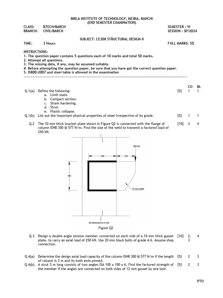 Ce308 Structural Design-Ii | PDF | Beam (Structure) | Buckling