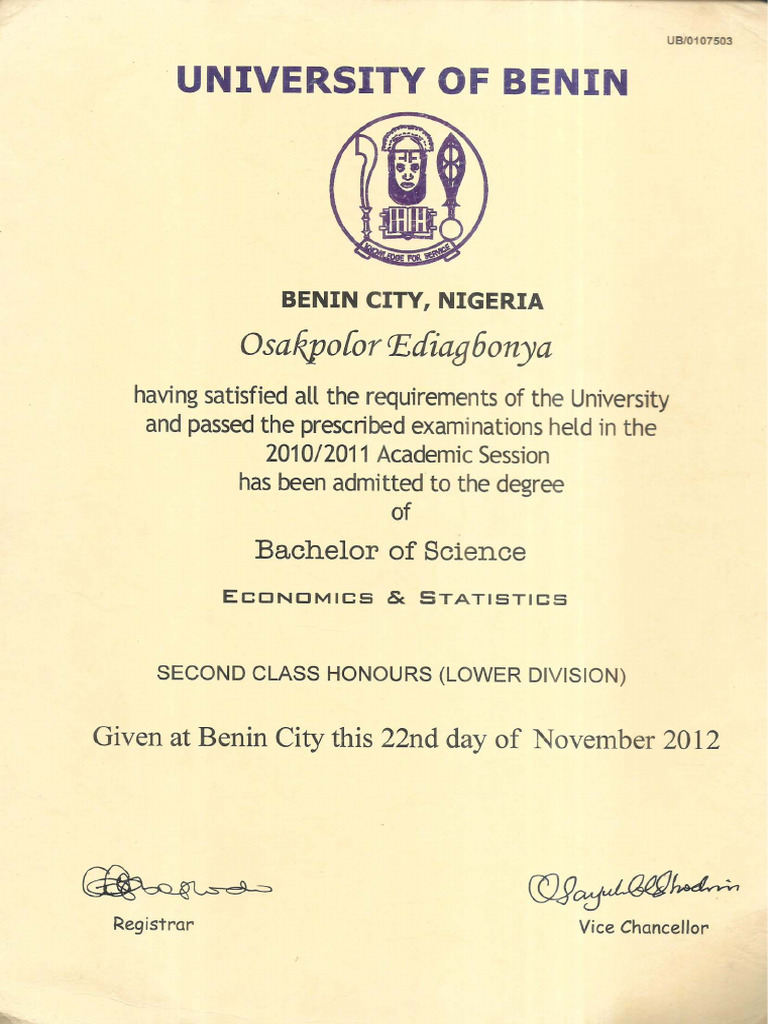 B.Sc. Certificate | PDF