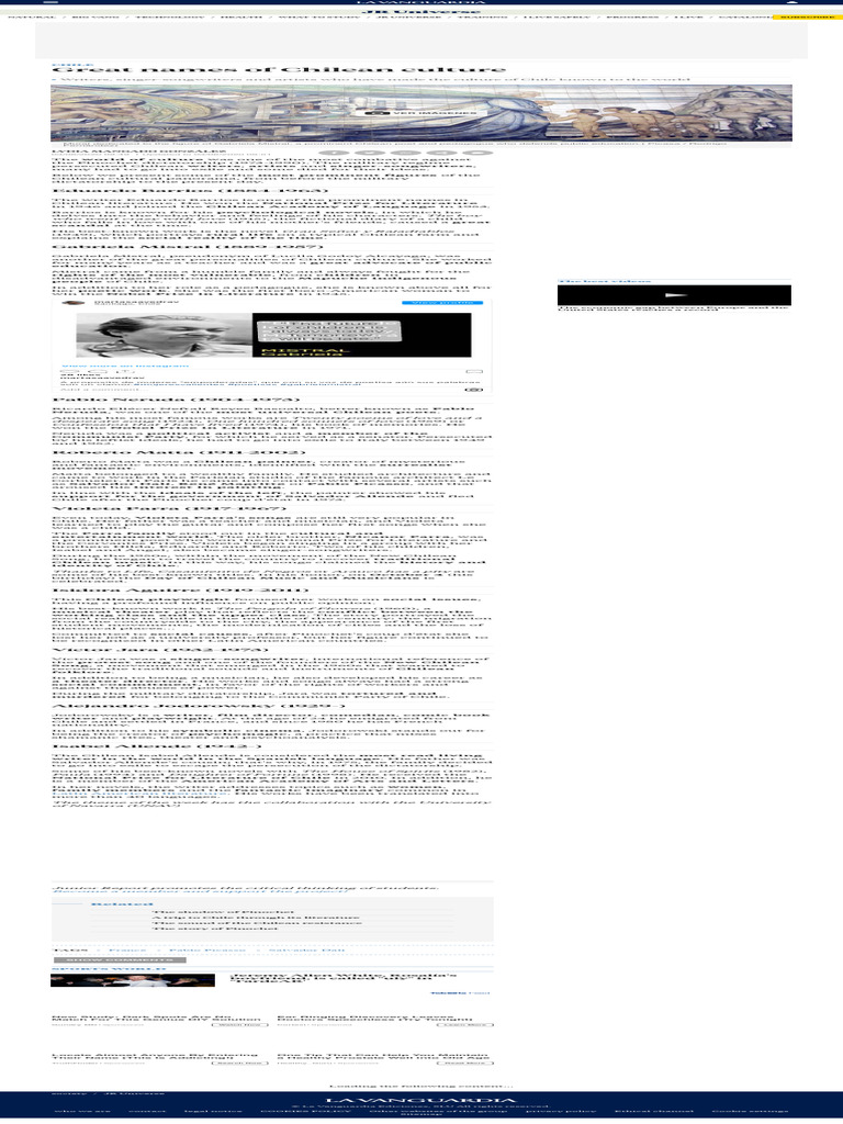 Great Names of Chilean Culture | PDF | Chile