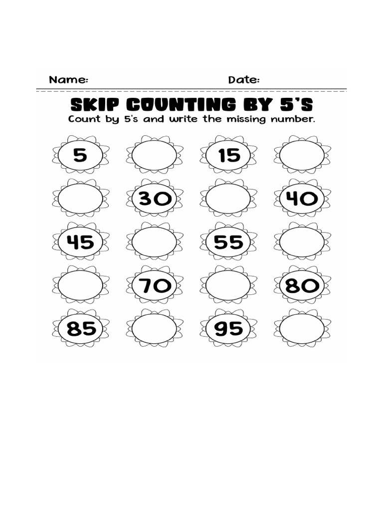 Skip Counting by 5 Worksheets 151702.Jpg | PDF