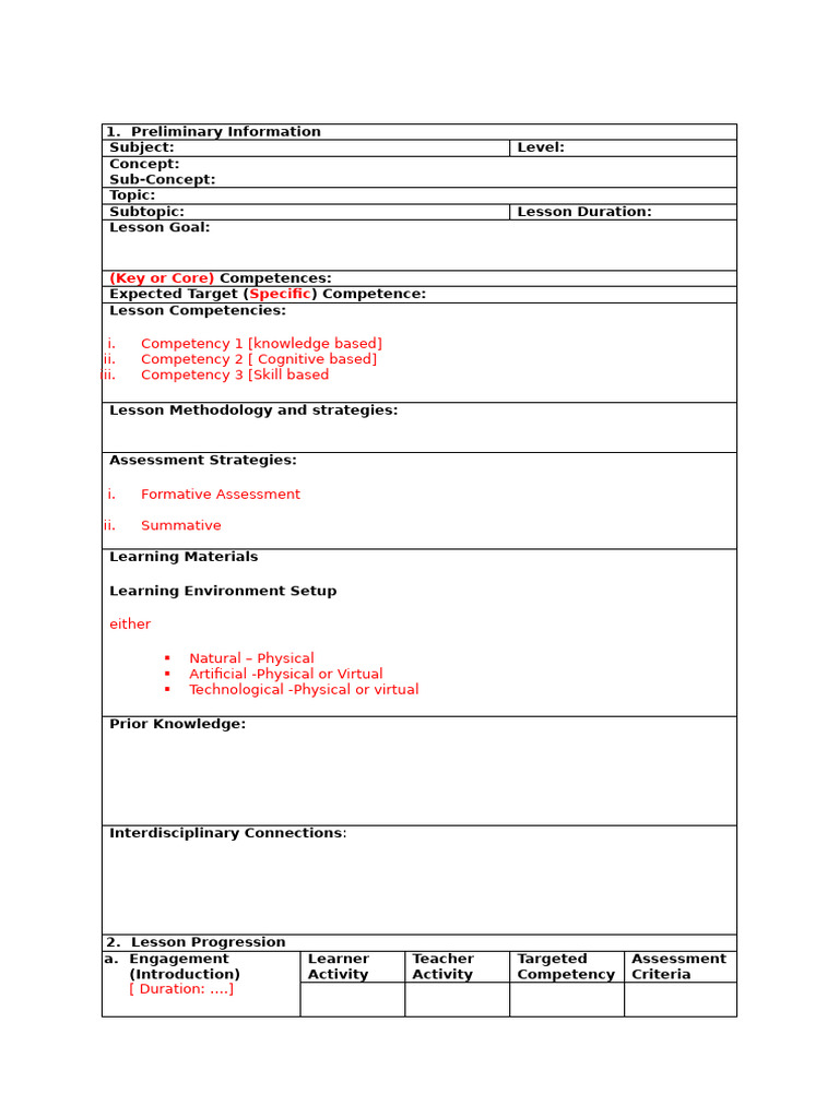 Lesson Plan Template Grid-1 | PDF