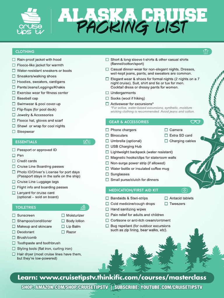 Alaska Cruise Packing List (2) | PDF