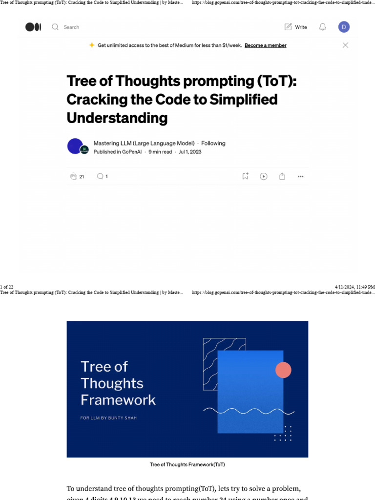 Tree of Thoughts Prompting | PDF