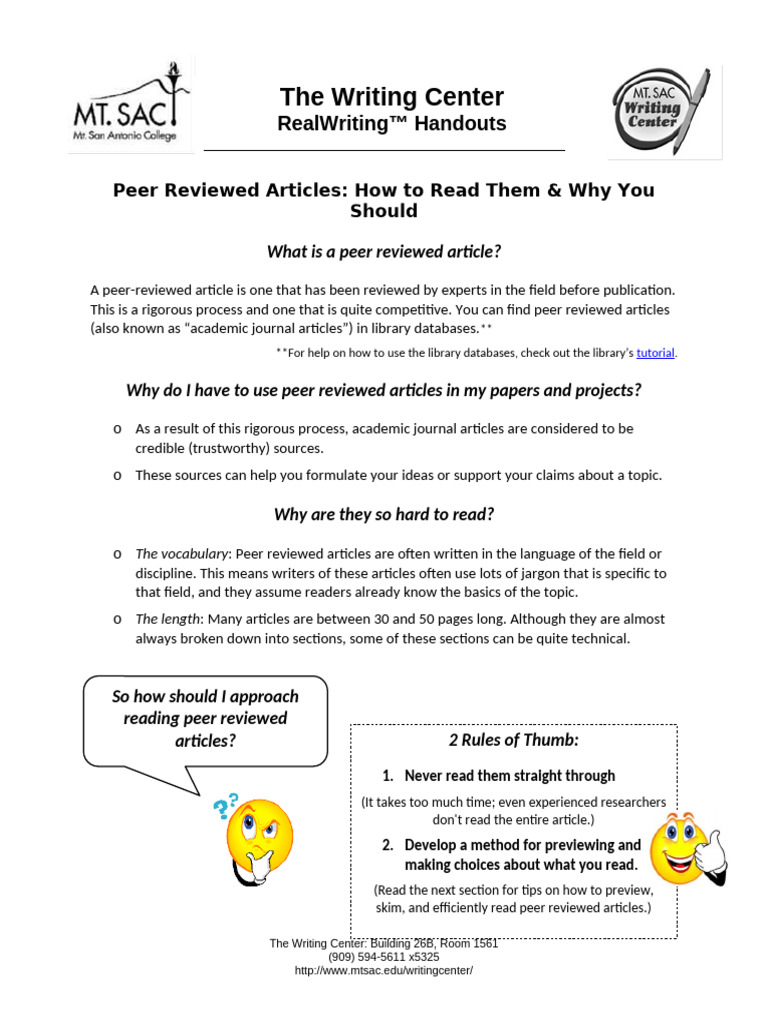 How to Read Peer Reviewed Articles | PDF | Methodology | Data
