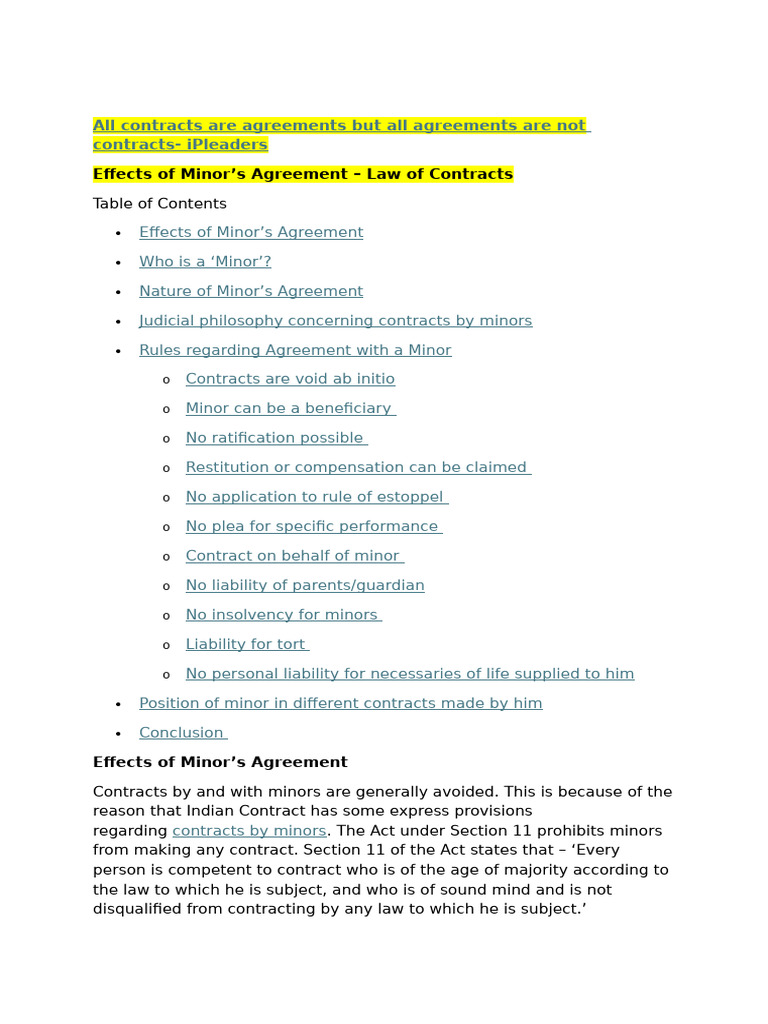 All Contracts Are Agreements But All Agreements Are Not Contracts | PDF ...