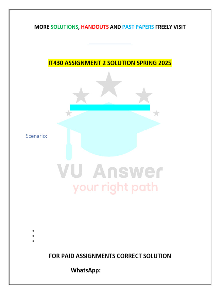 IT430 Assignment 2 Correct Solution Spring 2025 | PDF | Subscription Business Model | Advertising