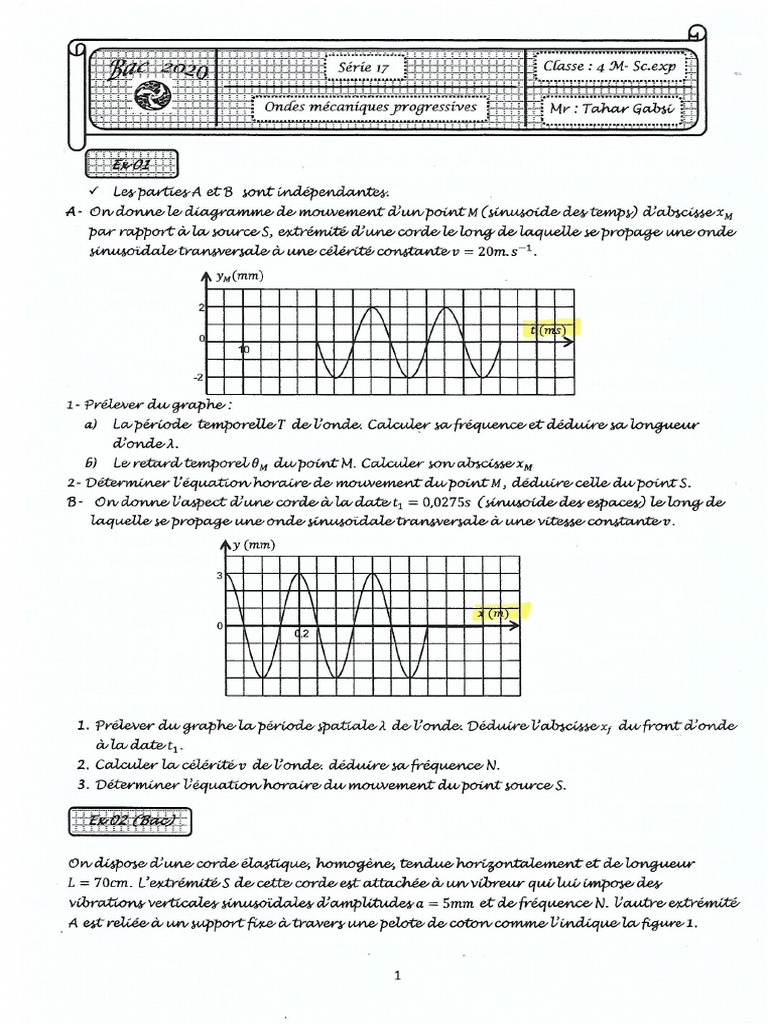 Lycée Pilote Bizerte - Ondes 1 | PDF