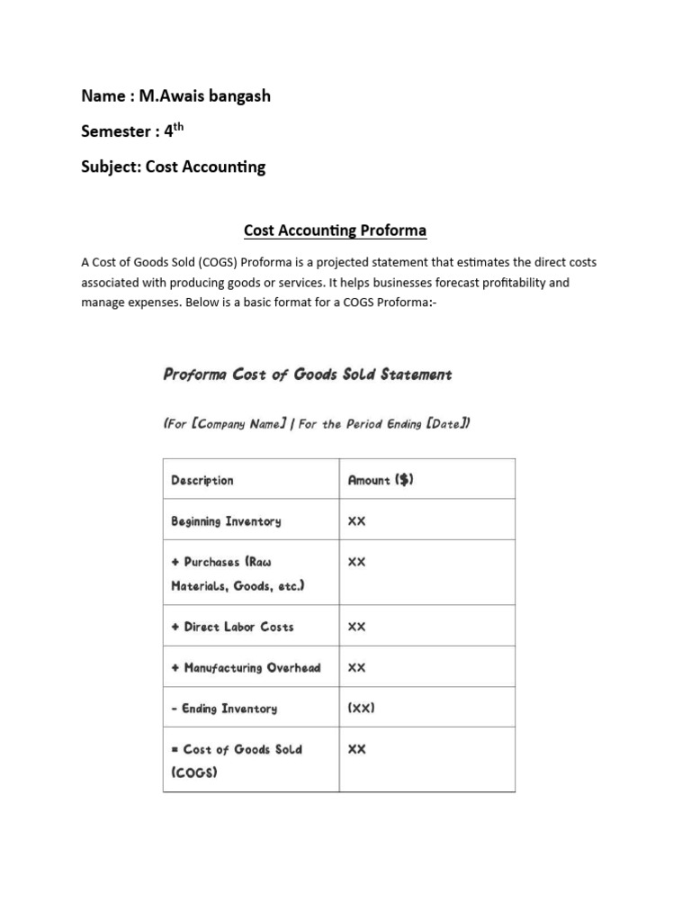 Coast Profoma (A) | PDF