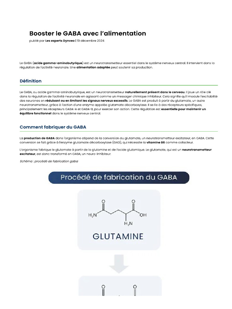 Alimentation GABA | PDF