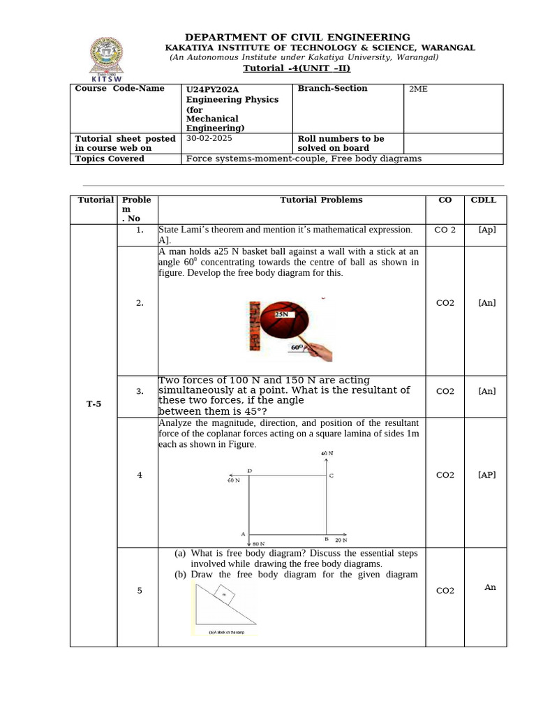 T 5 Moment Couple Freebodydiagrams | PDF