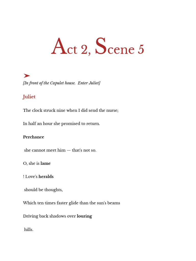 Romeo and Juliet Act 2, Scene 5 | PDF