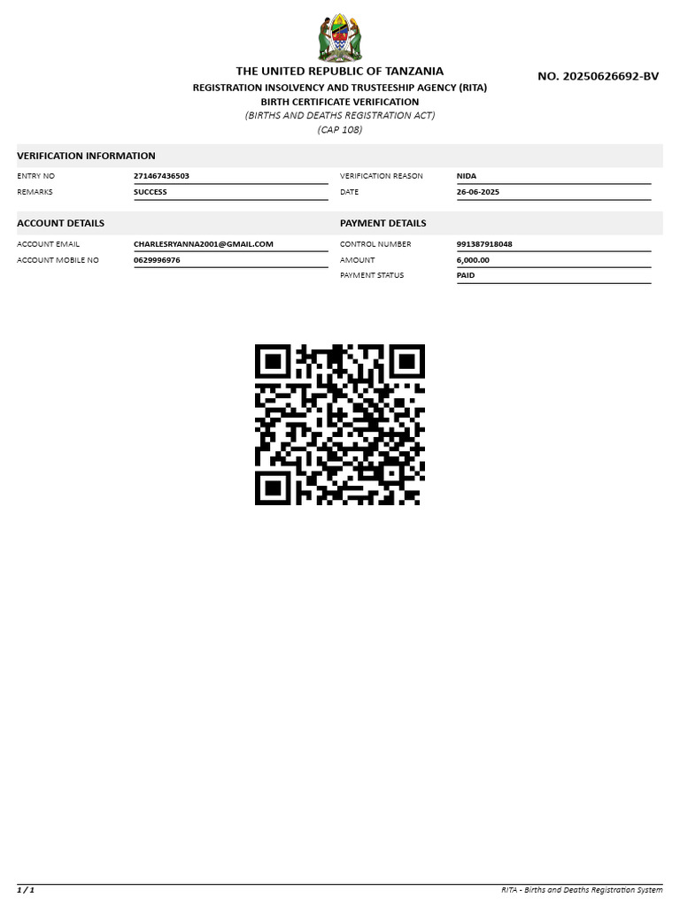 Verification Template 20250626BV 692 | PDF