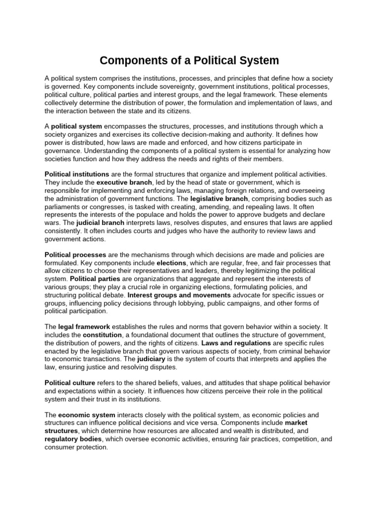Key Components of Political Systems | PDF | Shura | Caliphate