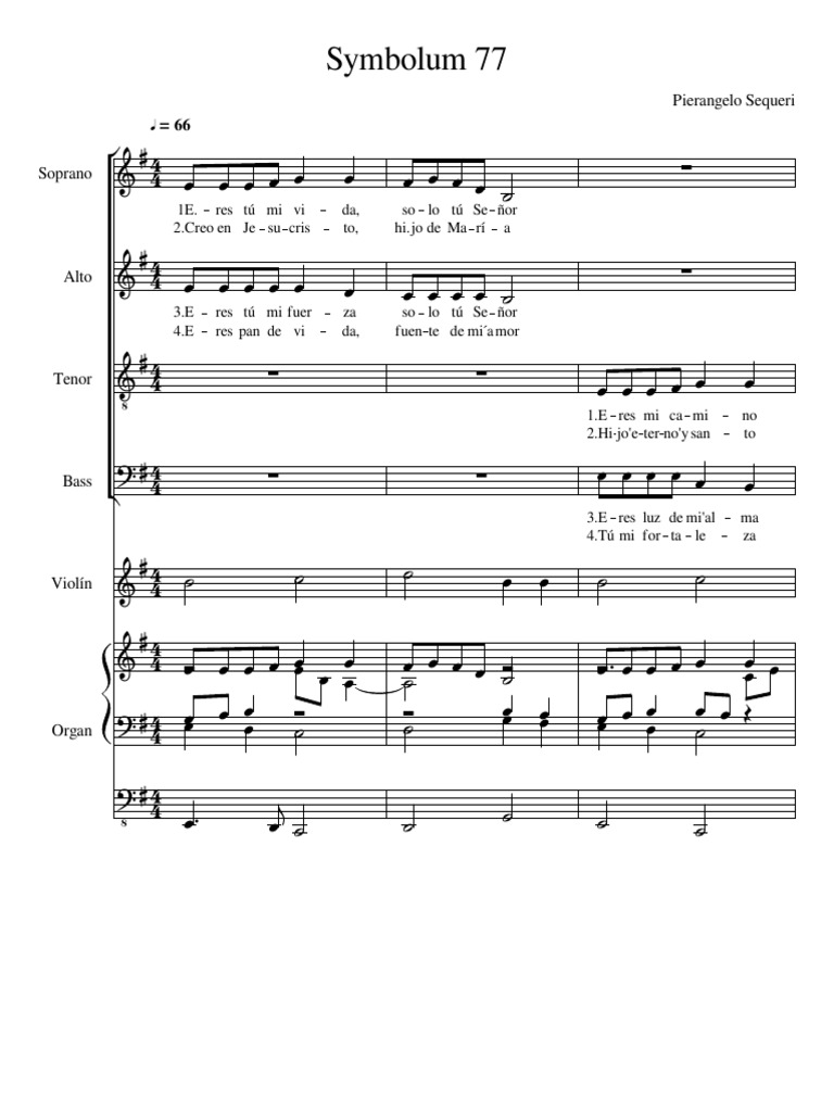 Partitura de Symbolum 77 | PDF