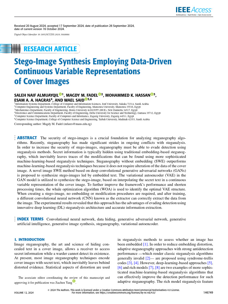 Stego-Image Synthesis Employing Data-Driven Continuous Variable ...