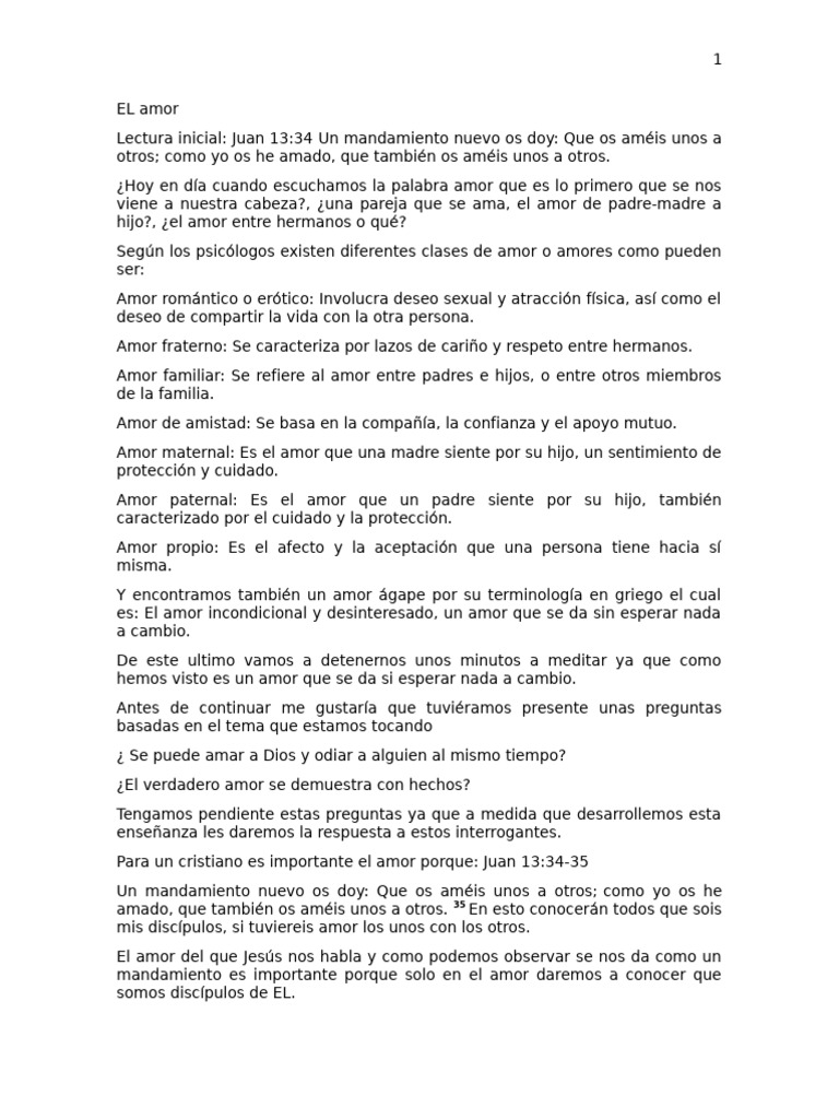 Tipos y Importancia del Amor Cristiano | PDF | Amor