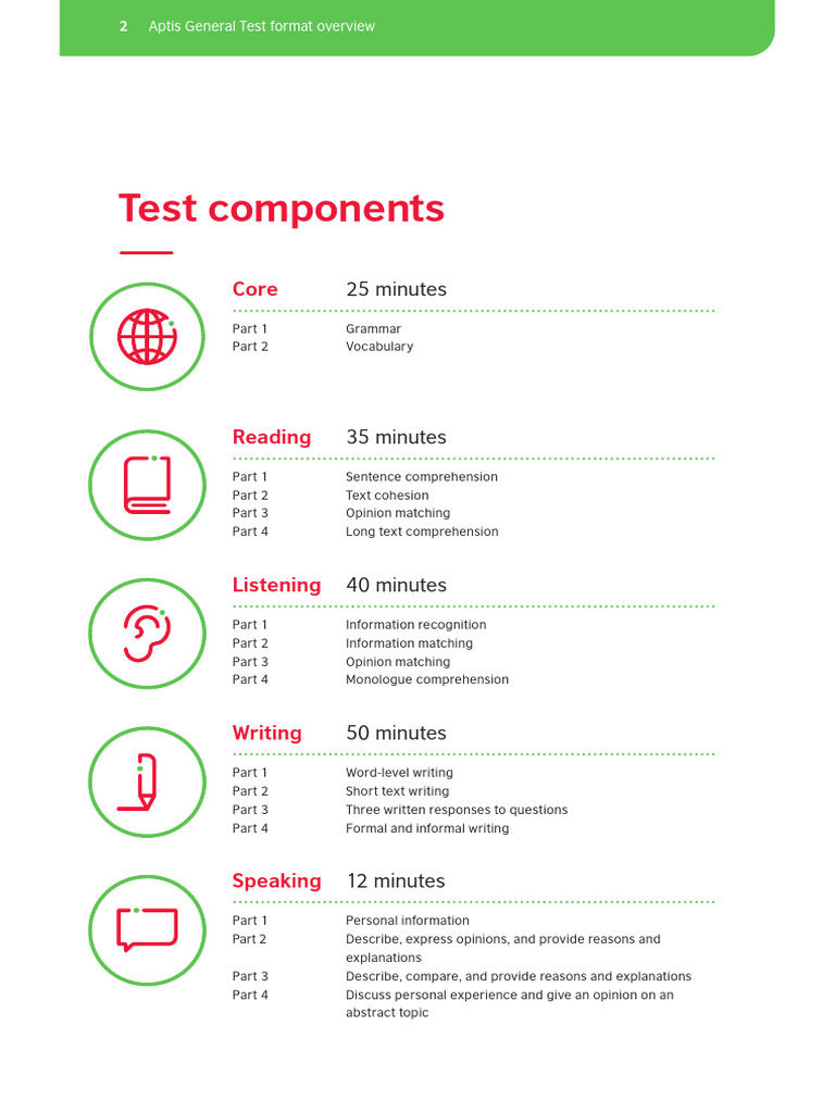 Aptis General Test Format Overview | PDF | Reading Comprehension ...