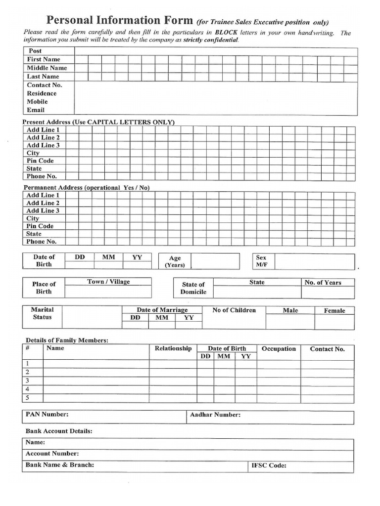 PIF For TrSE New | PDF