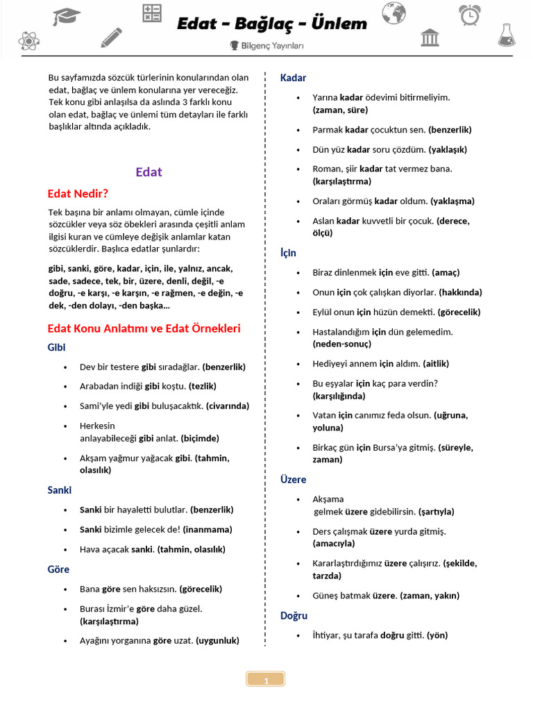 Edat Baglac Unlem Ders Notu | PDF