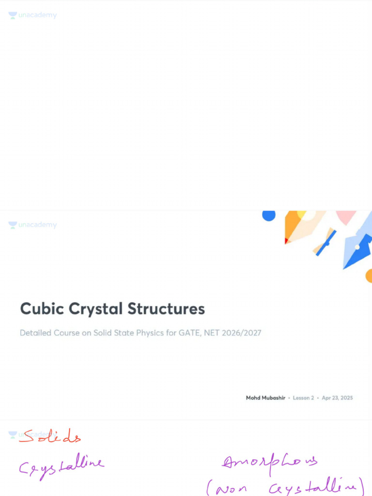 1) Crystallography Intro | PDF