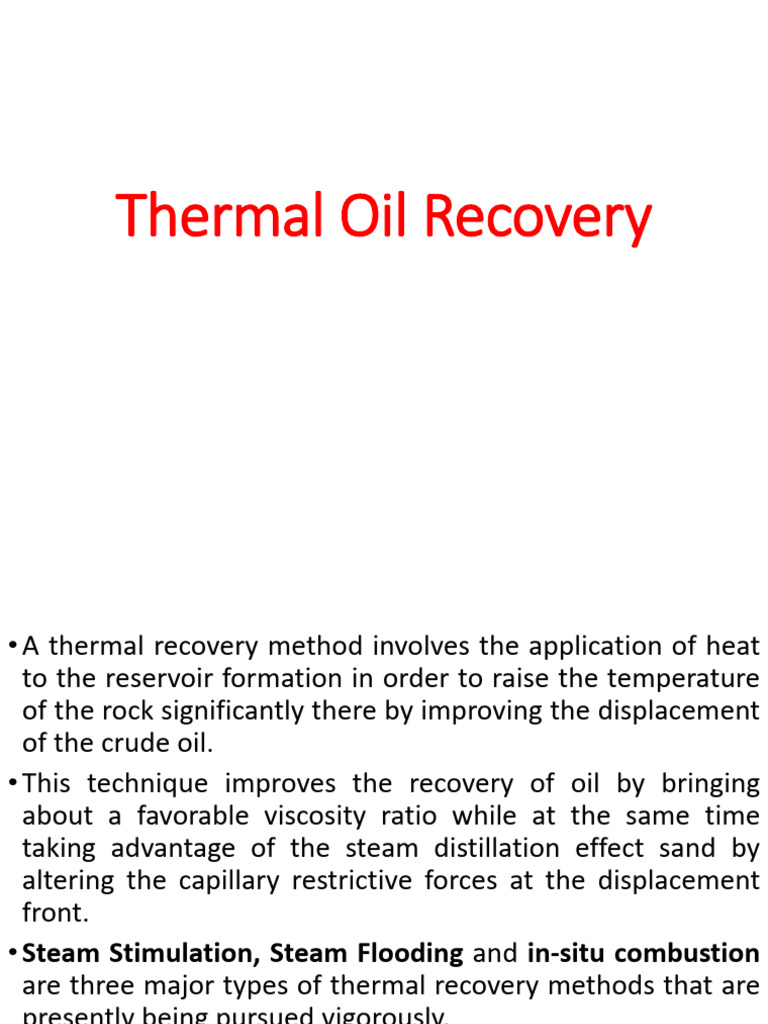 5a Thermal Oil Recovery - Basics B | PDF | Process Engineering ...