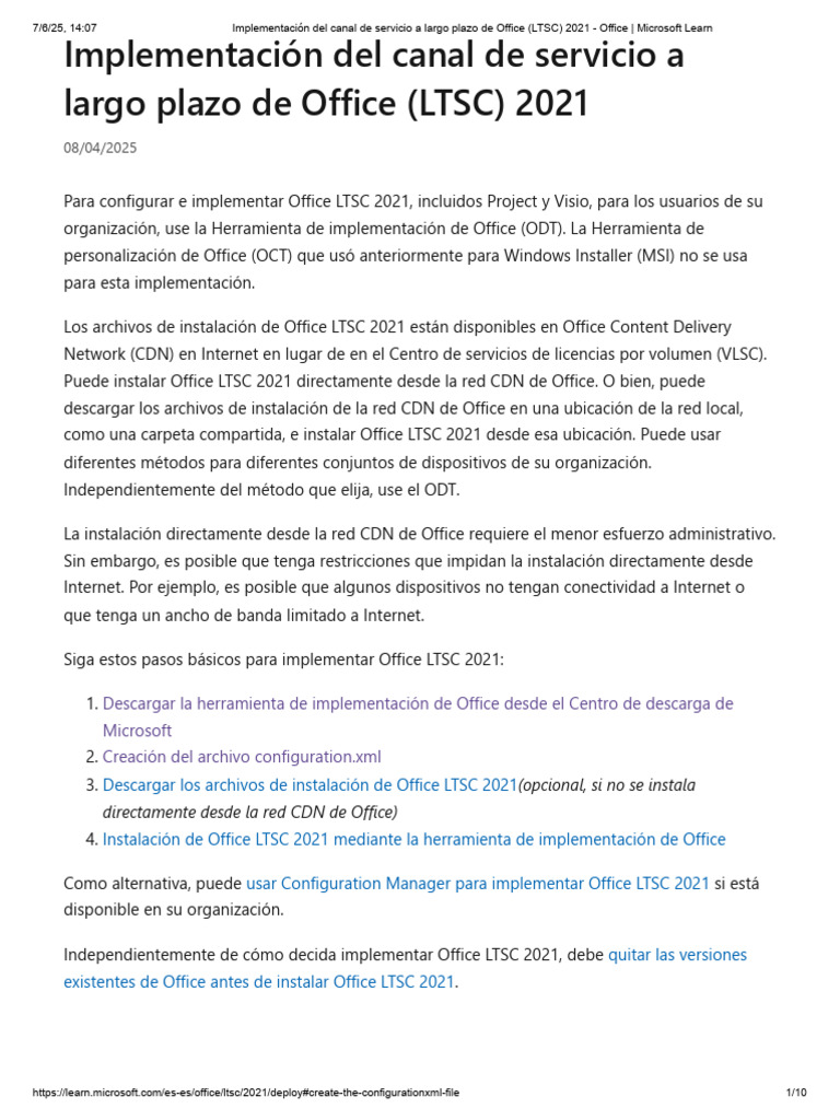 Implementación Del Canal de Servicio A Largo Plazo de Office (LTSC) 2021 - Office - Microsoft ...