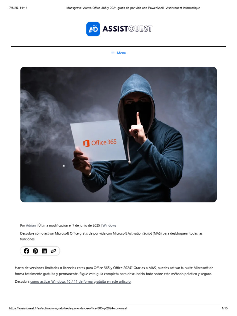 Massgrave - Activa Office 365 y 2024 Gratis de Por Vida Con PowerShell ...