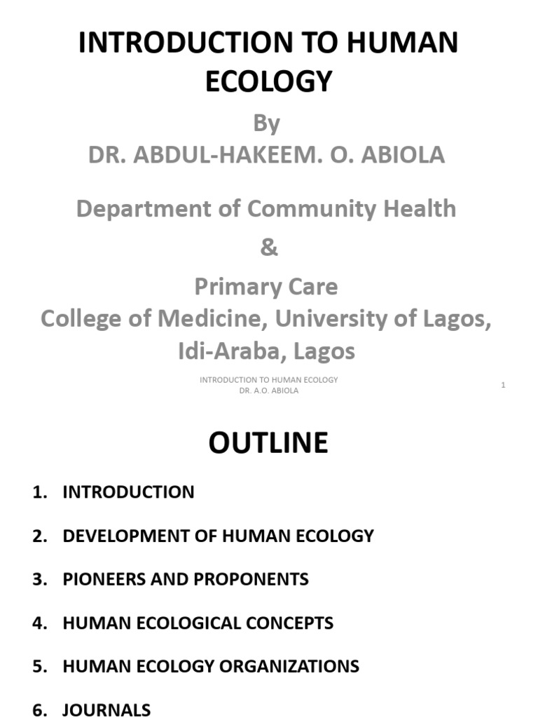 Introduction to Human Ecology Overview | PDF | Ecology | Holism
