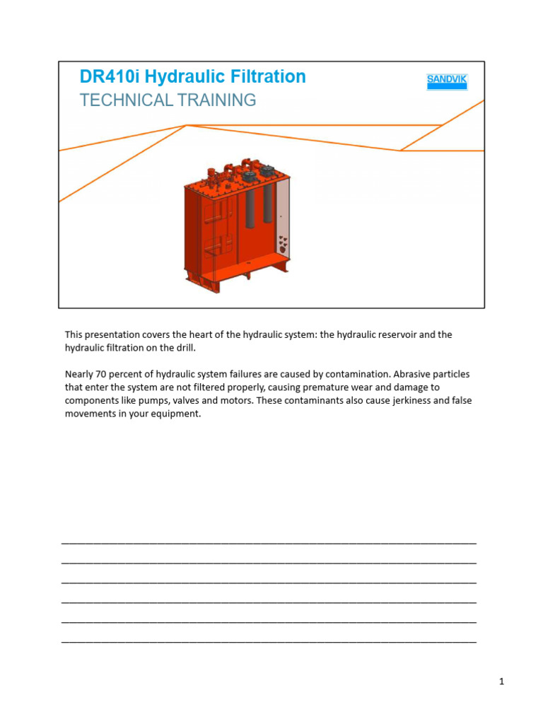 6 Trainee Manual - DR410i Hydraulic Filtration | PDF | Valve | Filtration