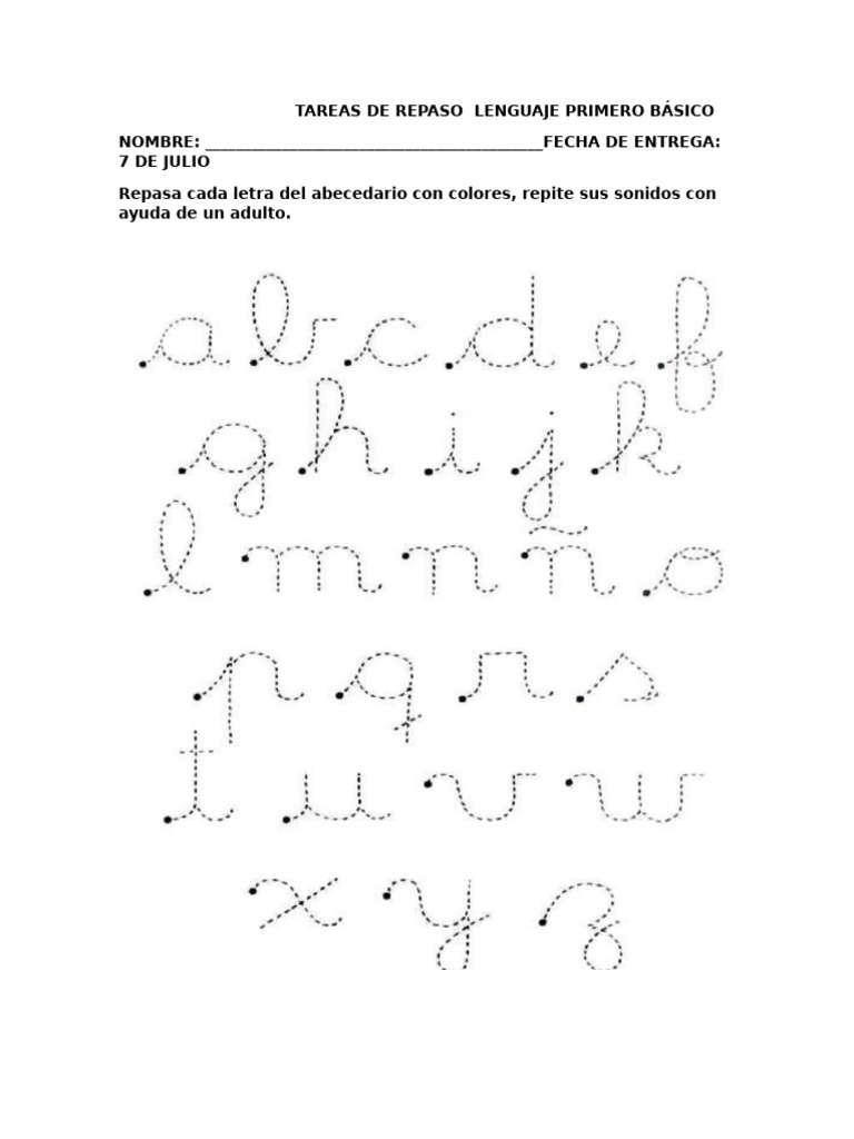 Tareas de Repaso Lenguaje Primero Básico | PDF