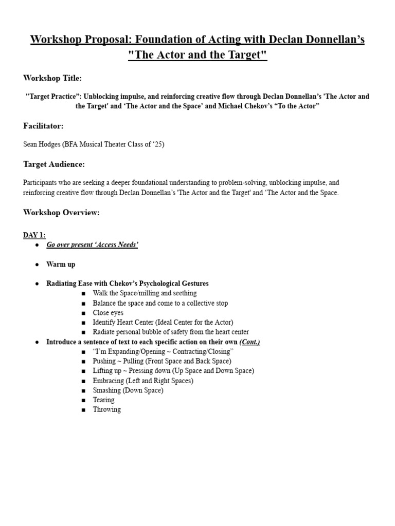 Target Practice Workshop Curriculum Handout (Day 1) - 3 | PDF