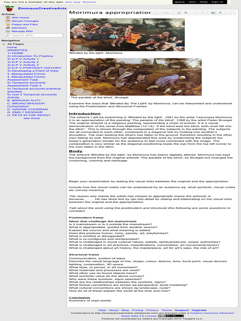 Yasumasa Morimura Appropriation | PDF | Composition (Visual Arts) | The Arts