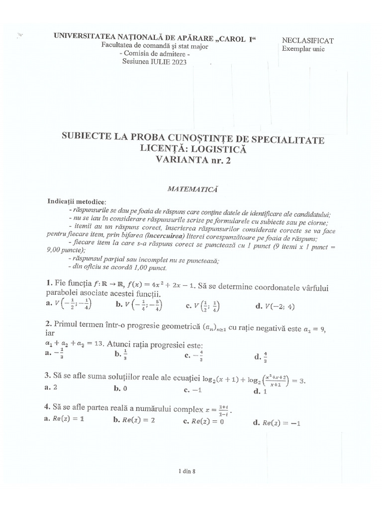 Subiecte Licenta Logistica v2 | PDF