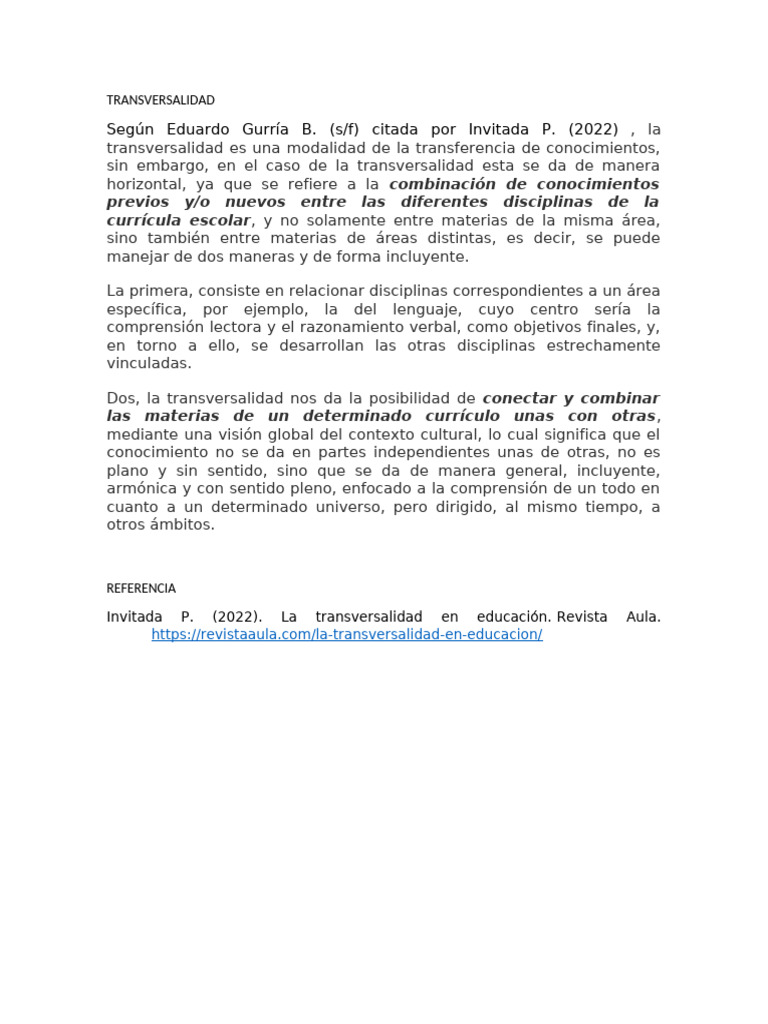 TRANSVERSALIDAD Gomez | PDF