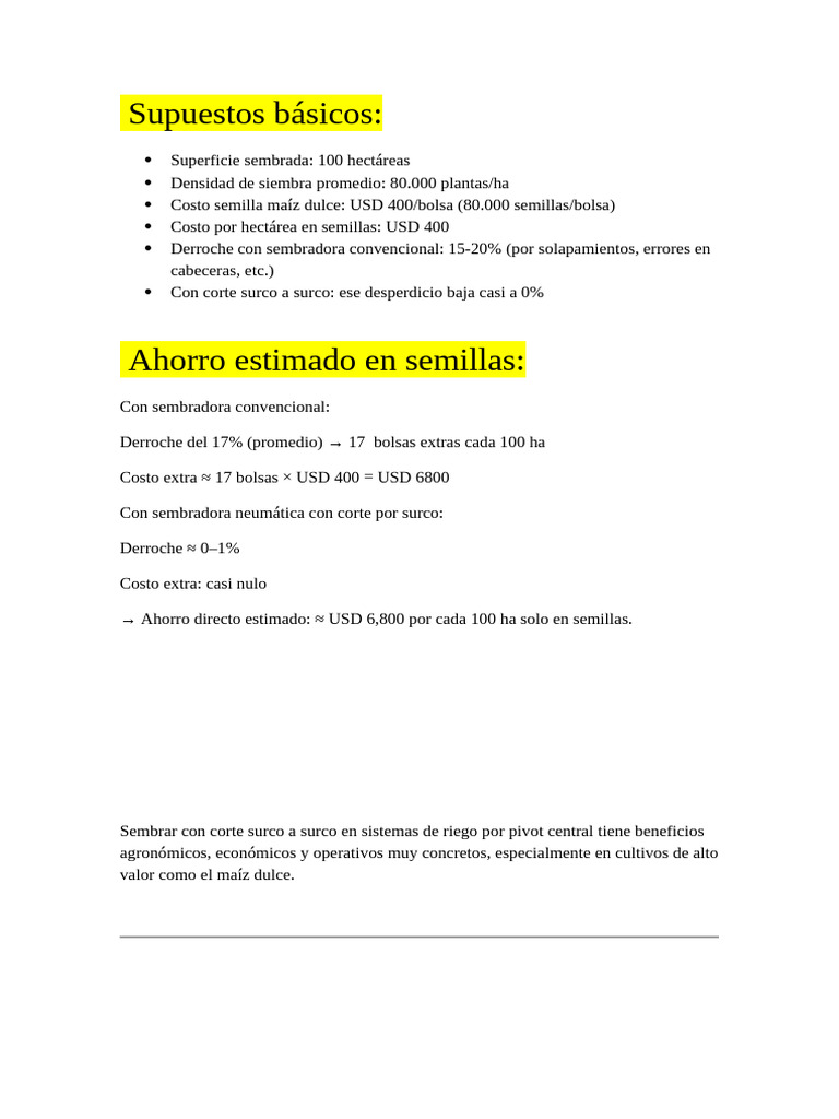 Informe Corte Surco A Surco en Pivot | PDF | Siembra | Ciencia de la ...