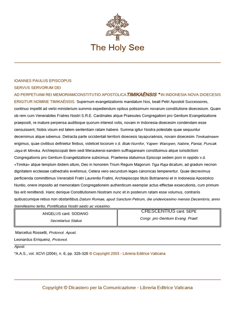 Constitutio Apostolique Supernum-Evangelitationis | PDF