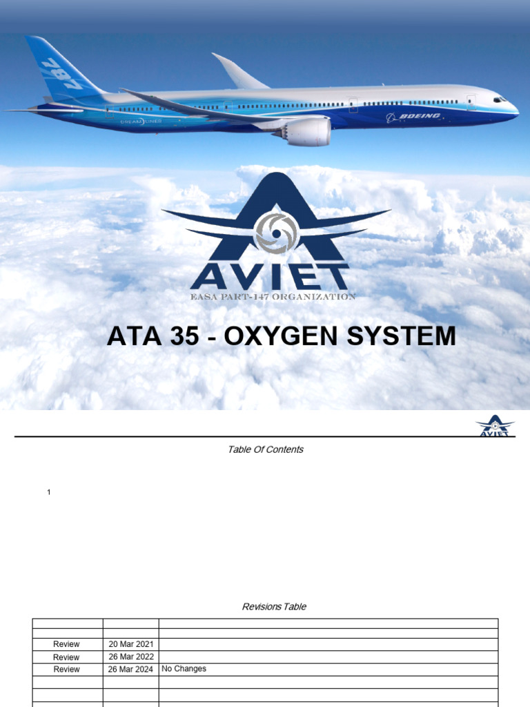 Boeing 787 Oxygen System Overview | PDF | Equipment | Gases