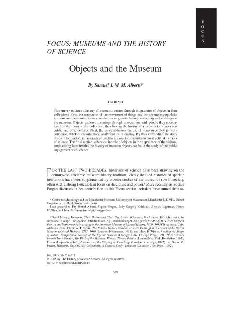 Objects and The Museum | PDF | Museum | Science