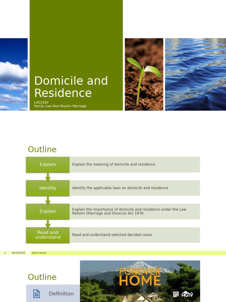 Domicile and Residence in Family Law | PDF | Domicile (Law) | Marriage