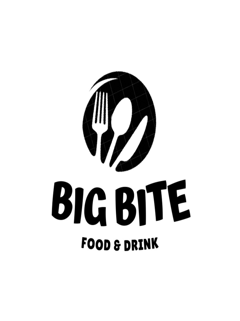 Black and White Fun Modern Restaurant Food Logo | PDF