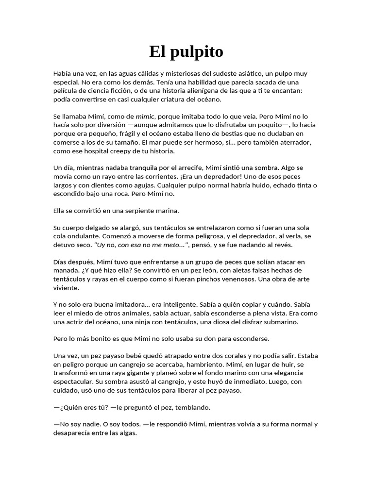 El Pulpito ? | PDF | Pulpo