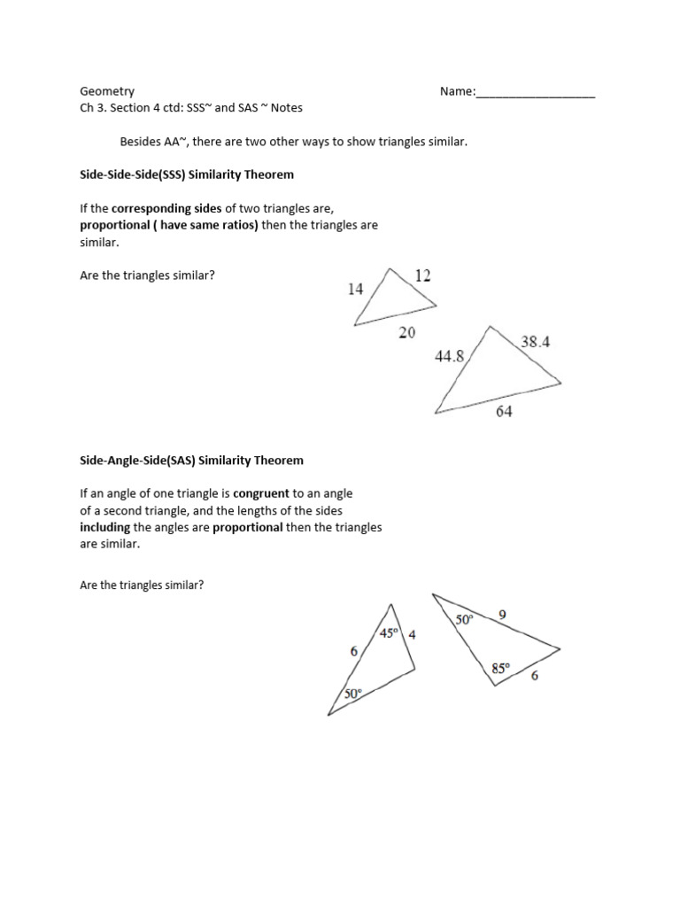 Triangle Similarity Theorems Explained | PDF