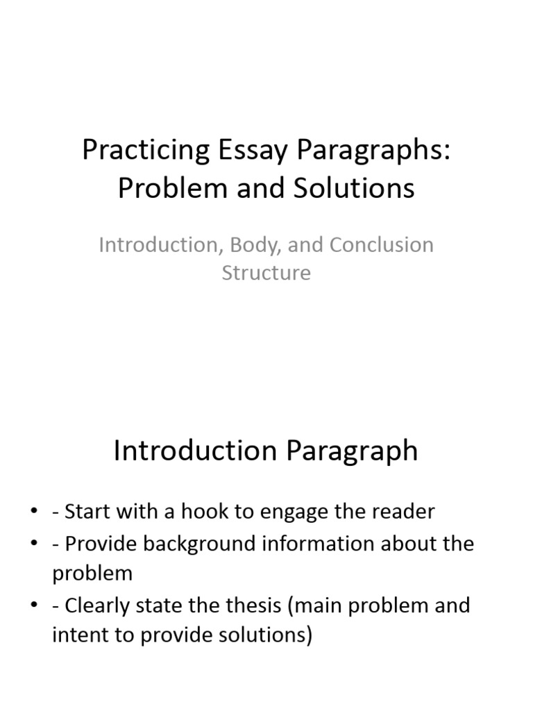 Practicing Essay Paragraphs Problem Solutions | PDF