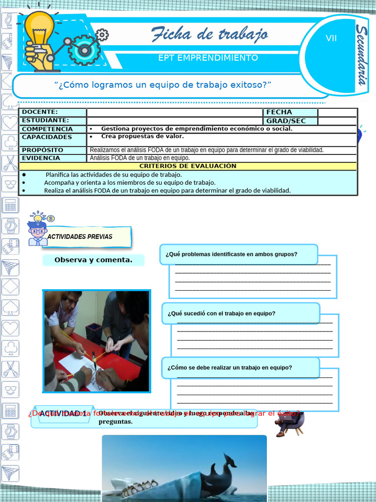 S4 - Ficha de Actividad Ept | PDF | Análisis FODA | Aprendizaje