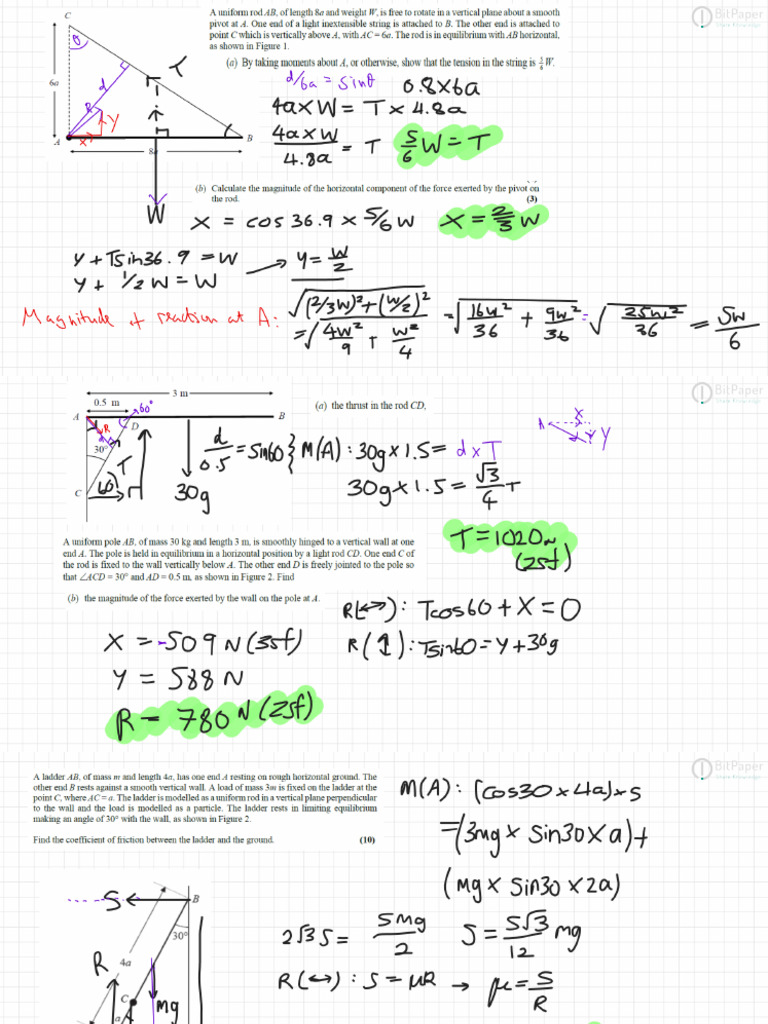 A-Level Ladder Problems | PDF