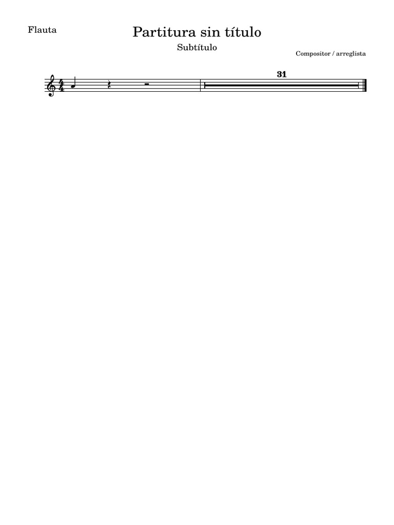 Partitura Sin Título-Flauta | PDF