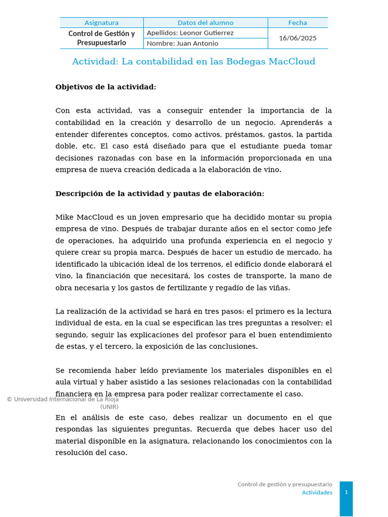 Contabilidad en Bodegas MacCloud: Análisis | PDF | Interés | Préstamos