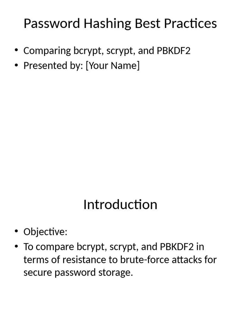 Password Hashing Best Practices | PDF