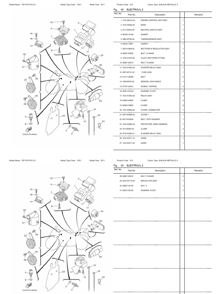 Yzf-R15 r15 v2 Electrical 2 | PDF | Electrical Components | Electrical ...