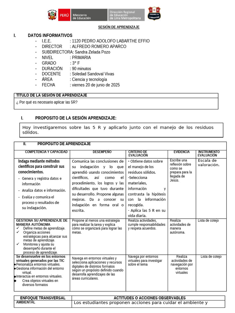 Viernes 20 - CYT - ¿Por Qué Es Importante Aplicar Las 5R | PDF ...